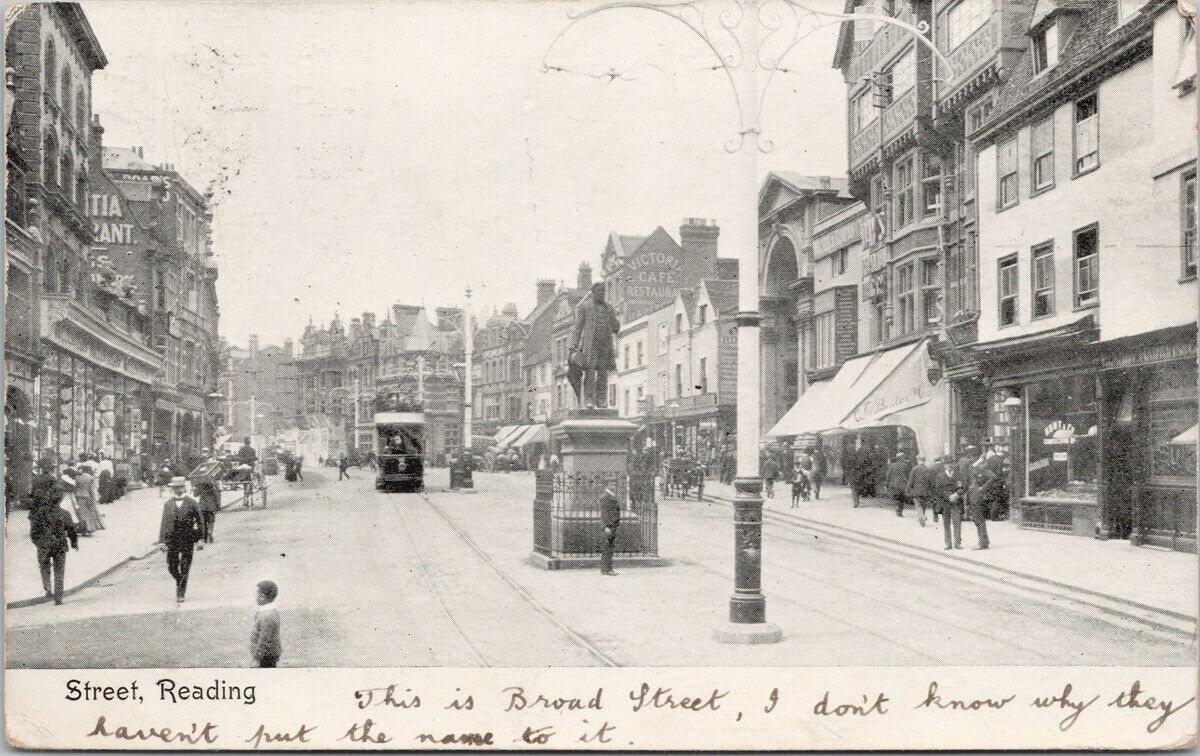 Broad Street Reading England UK Trolley People c1903 Postcard F89 ...