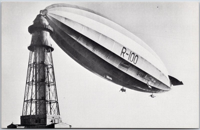 H.M.A. R100 British Airship First Crossing Of Atlantic Ocean Postcard ...