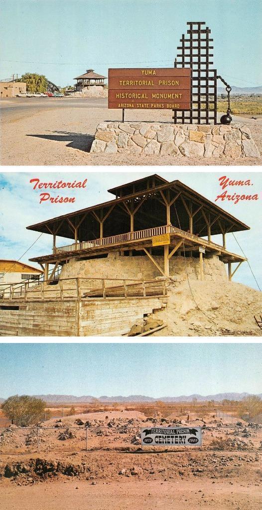 3~Postcards AZ Arizona YUMA TERRITORIAL PRISON Entrance~Guard Station ...
