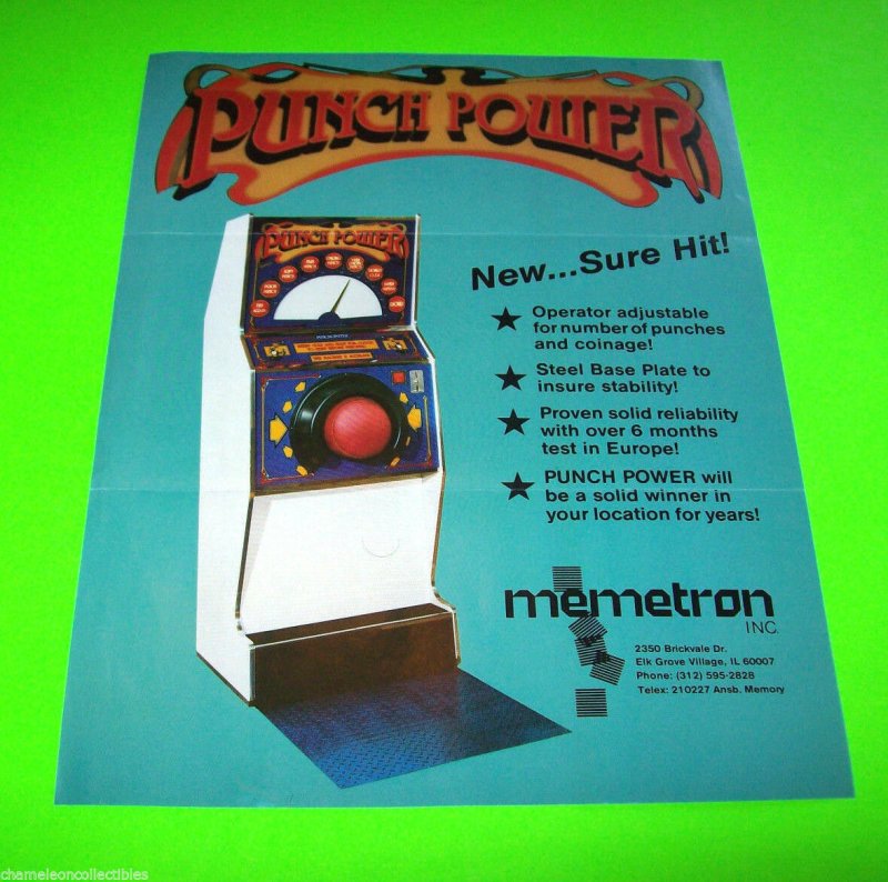 Punch Power Original Unusual Punching Arcade Game Sales Flyer Vintage ...