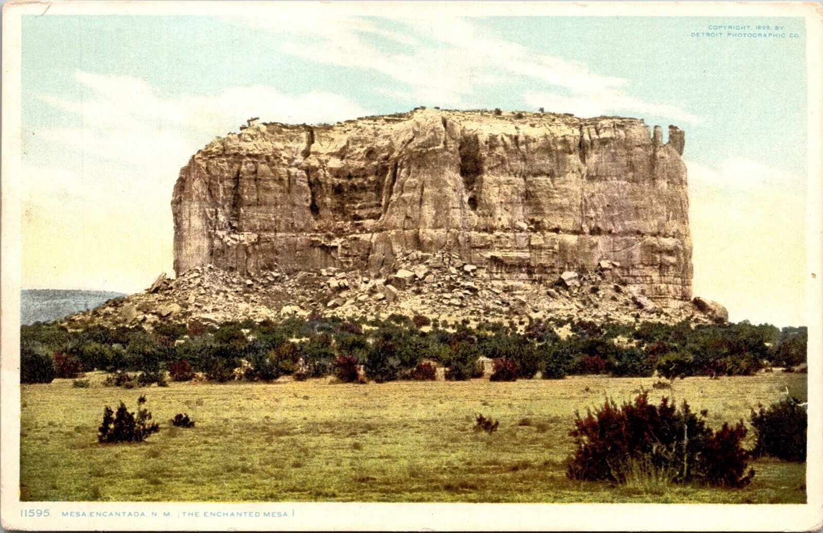 Land View Of A Large Rock Formation Trees Sky Postcard UNP Unused ...
