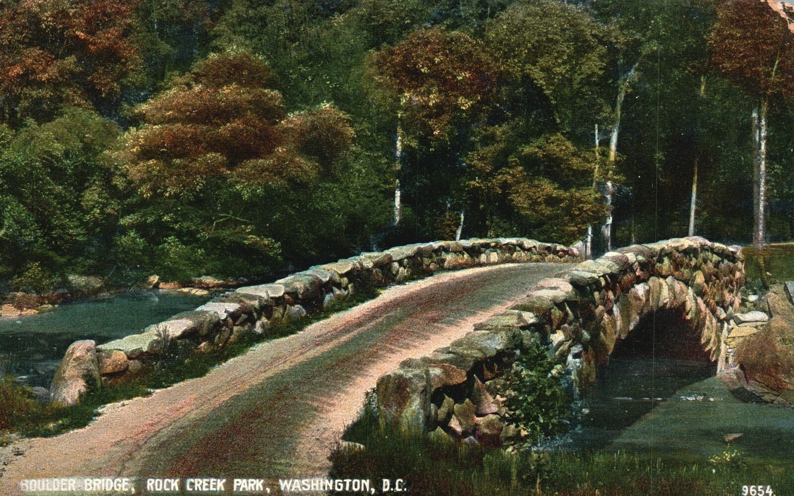 Vintage Postcard 1910's Boulder Bridge Rock Creek Park Washington DC ...