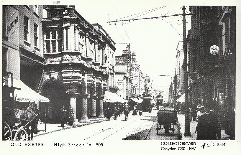 Devon History Postcard - Exeter High Street in 1905 (Repro) Ref.2948 ...