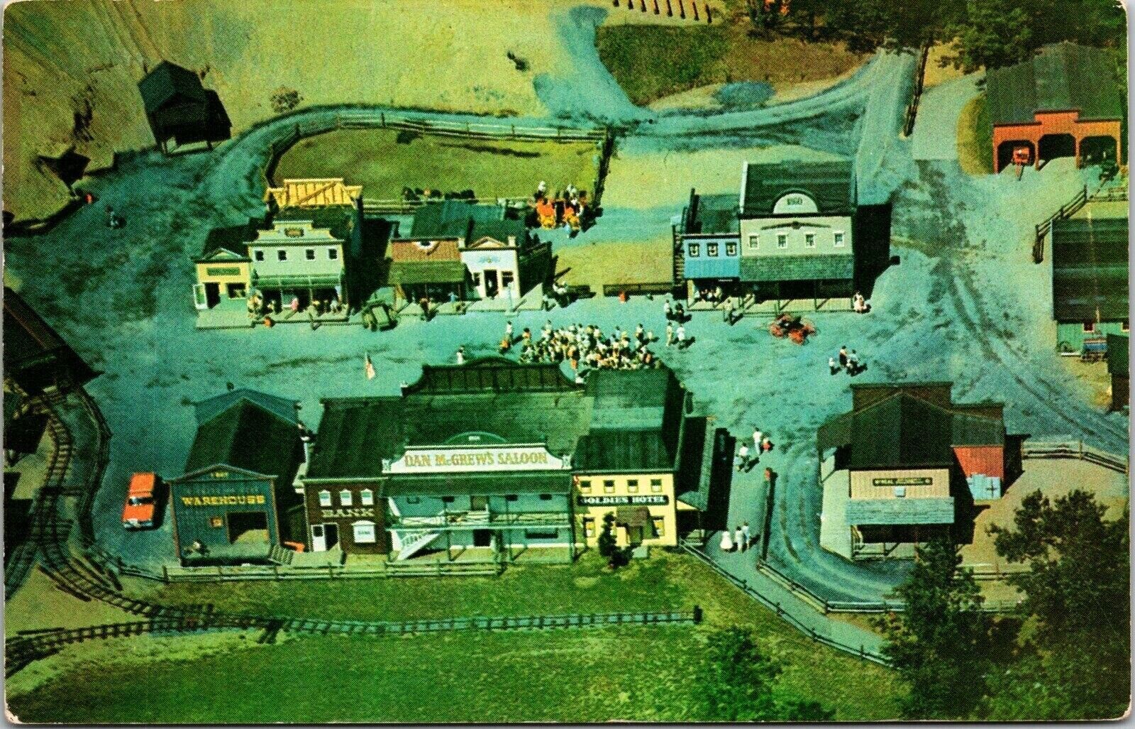 Ghost Town Lake George New York Scenic Birds Eye View Chrome Postcard ...