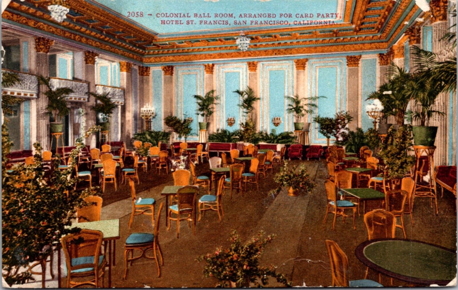 PC Colonial Ballroom Arranged for Card Party Hotel St Francis San ...