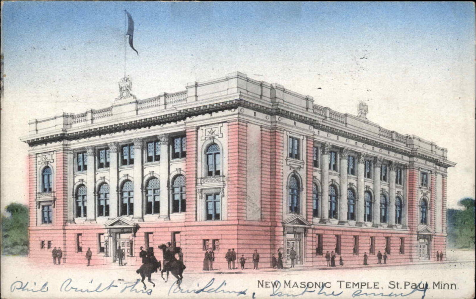 St Paul Minnesota MN Masonic Temple Masons c1910 Vintage Postcard ...