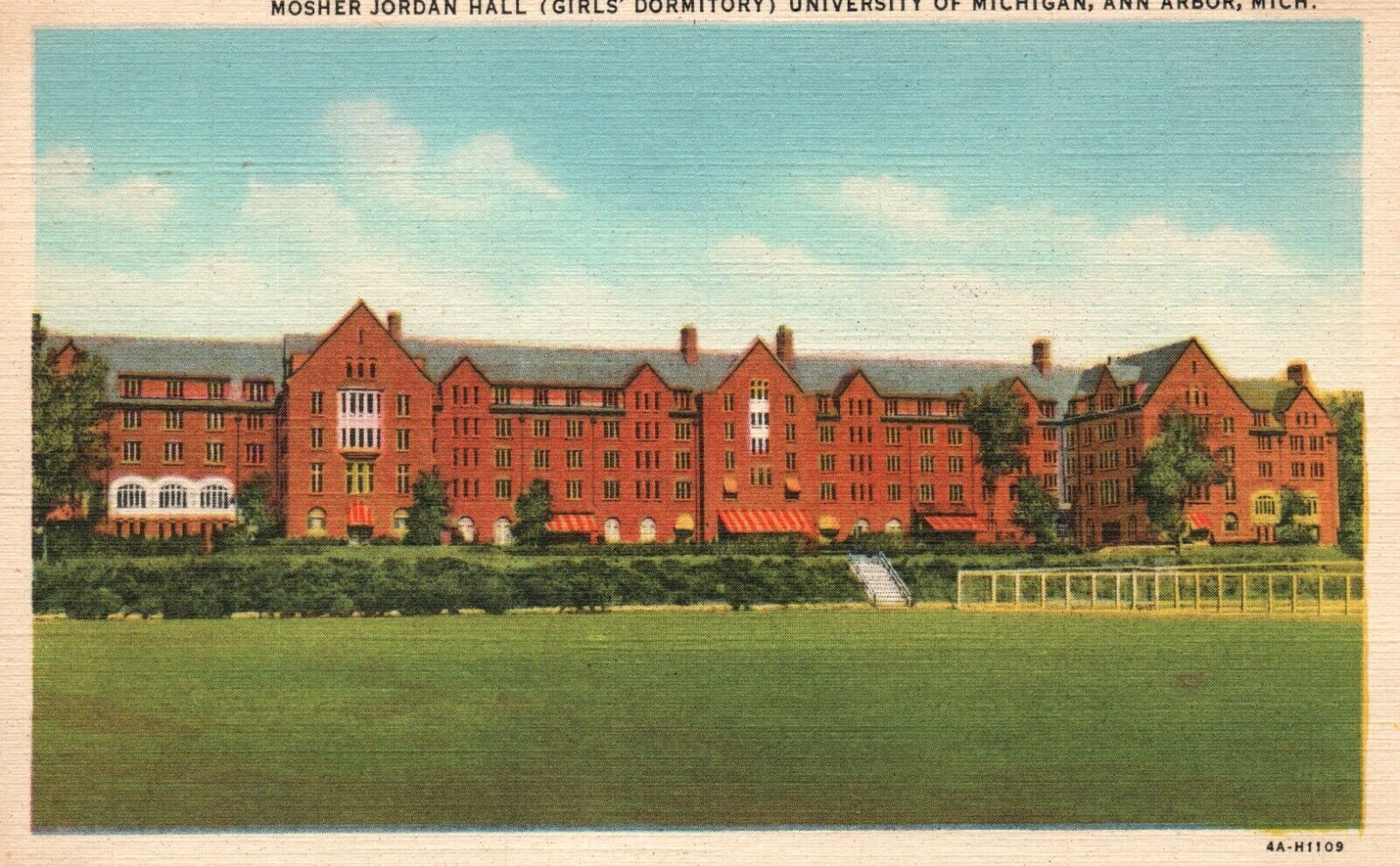 Vintage Postcard 1930's Mosher Jordan Hall Girl's Dormitory University ...