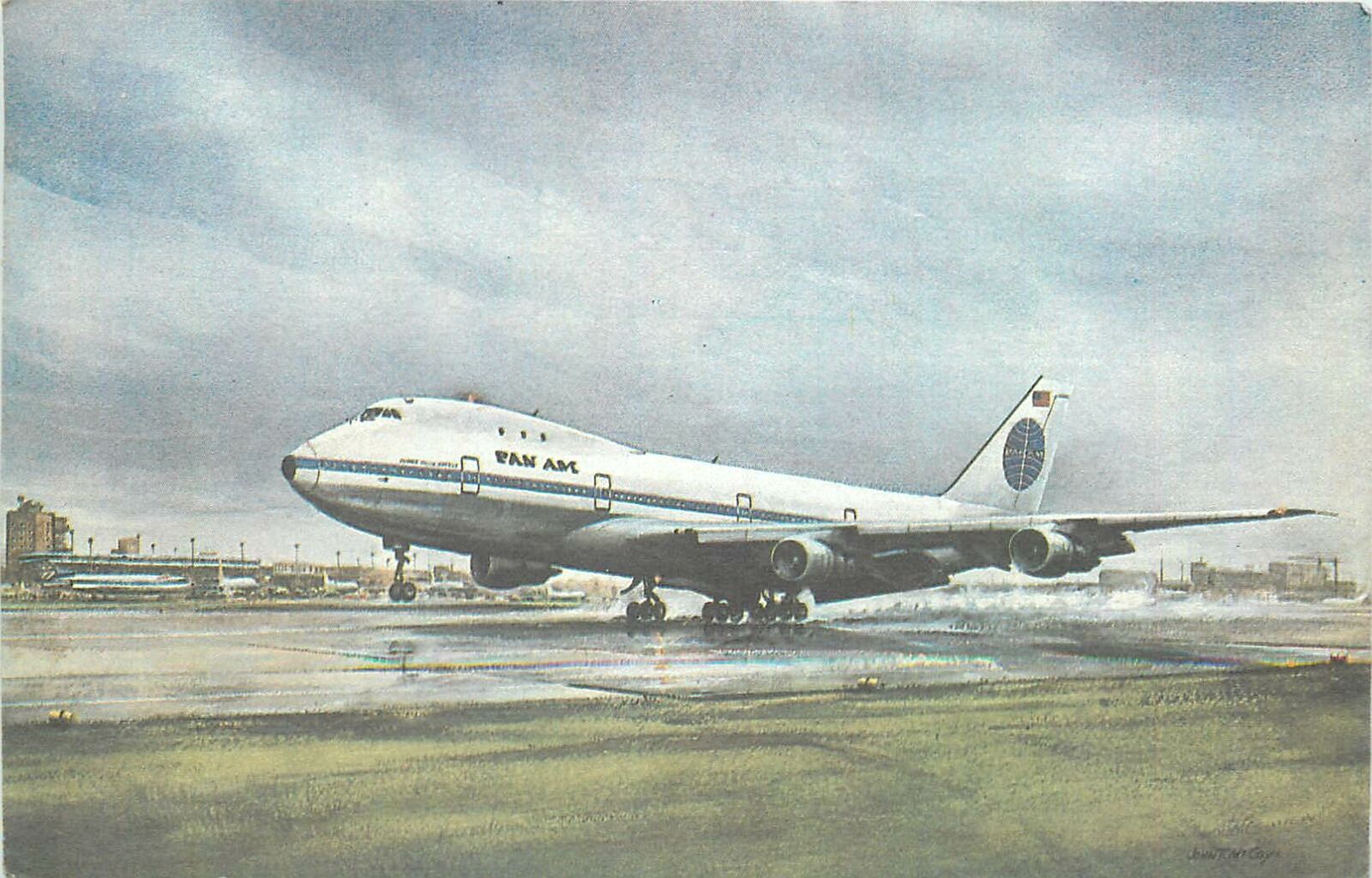 Clipper Young America plane arrives in London Pan Am Boeing 747 jet ...
