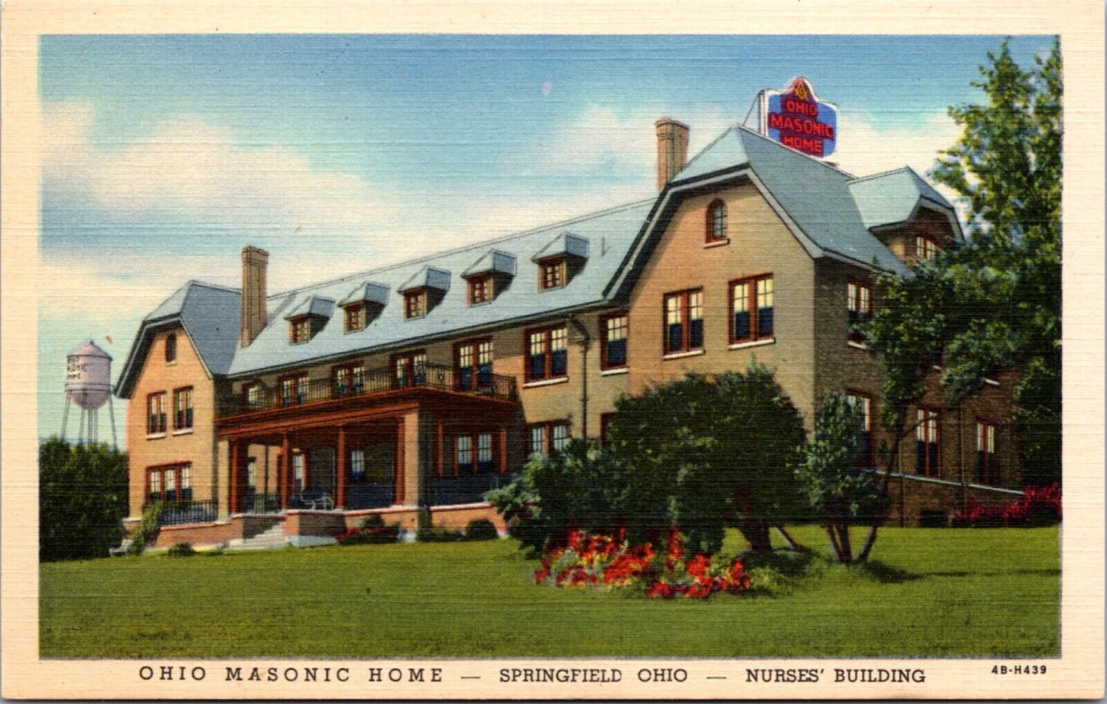 Linen Postcard Nurses' Building at Ohio Masonic Home in Springfield ...