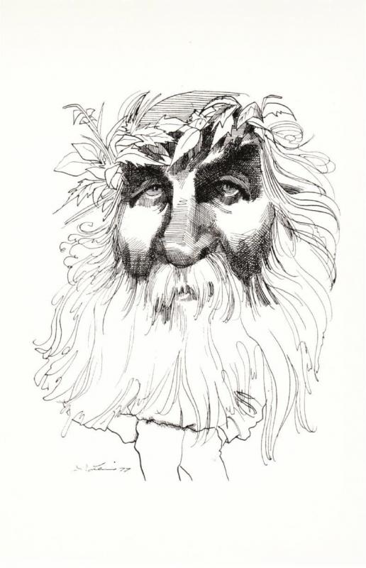 Walt Whitman Cartoon by David Levine Postcard | Topics - People - Other ...