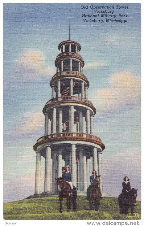 VICKSBURG, Mississippi, PU-1941; Old Observation Tower, Vicksburg ...