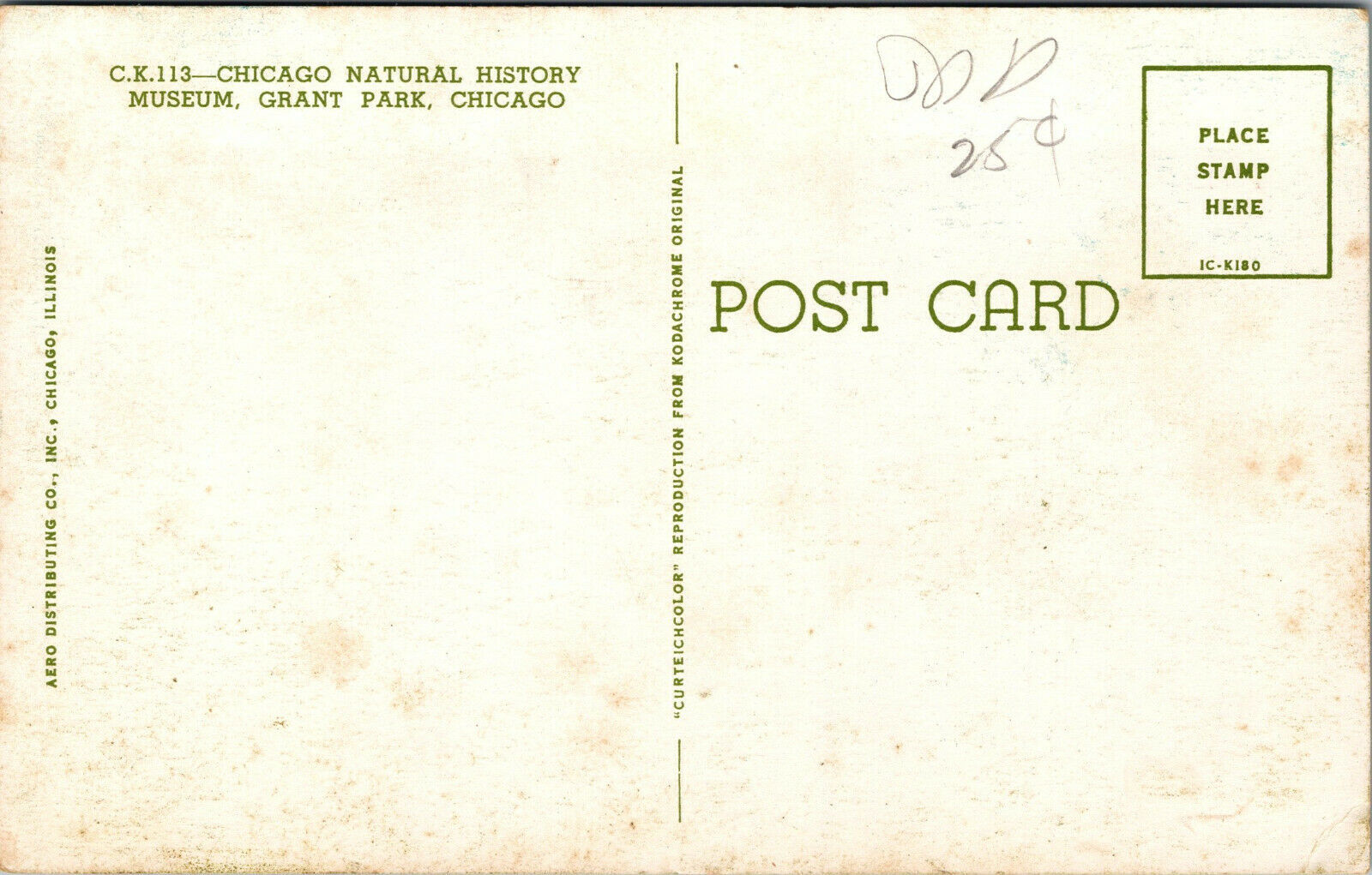 Vtg 1950s Chicago Natural History Museum Grant Park Chicago Illinois IL ...
