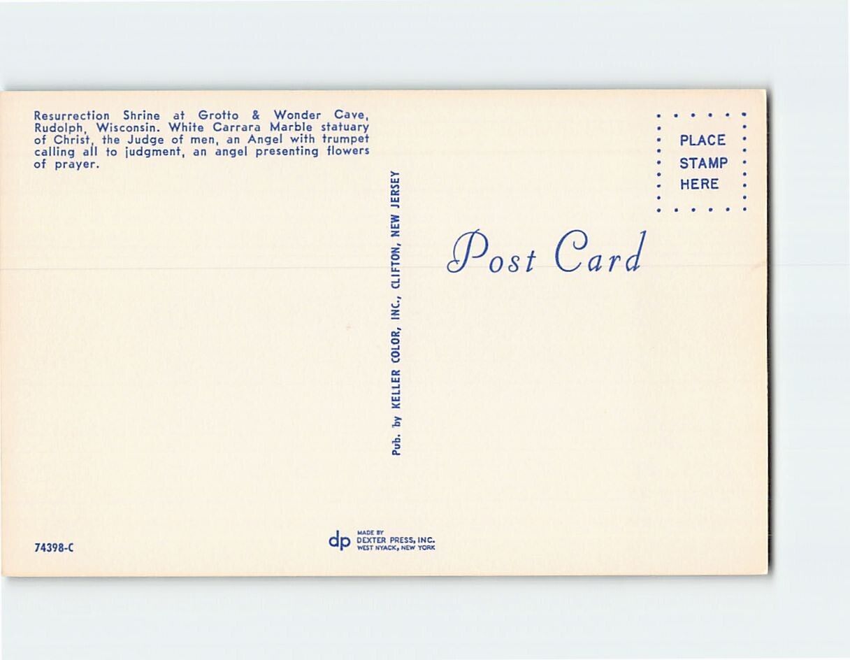 Postcard Resurrection Shrine at Grotto & Wonder Cave, Rudolph ...