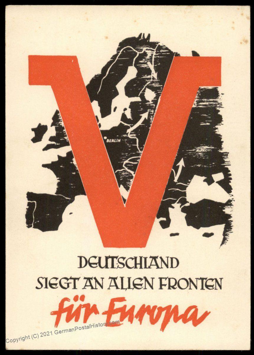 3rd Reich Germany 1941 Viktoria Victory on All Fronts Propaganda Card ...