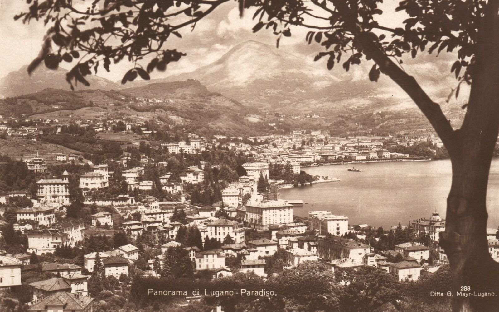 Vintage Postcard 1910's Panorama di Lugano Paradiso Ditta G. Mayr ...
