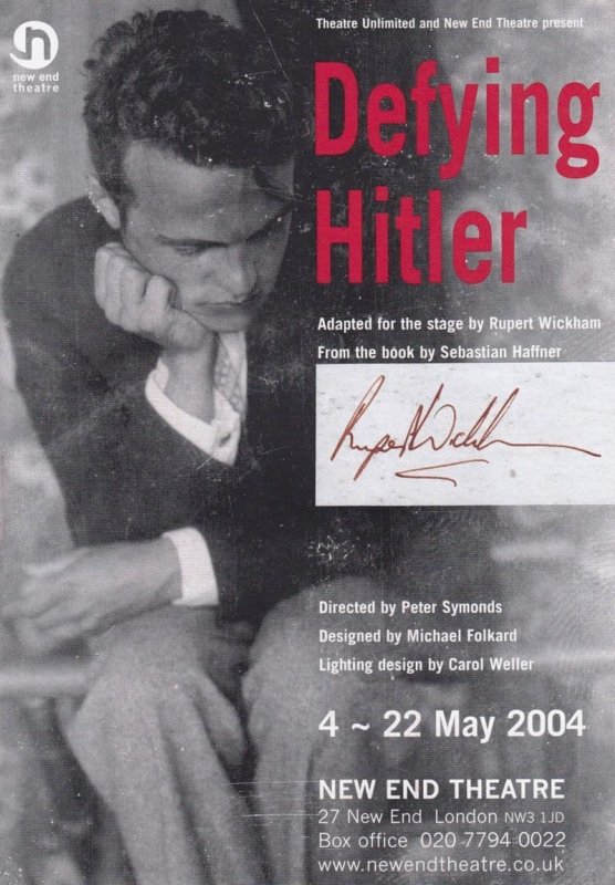 Defying Hitler Rupert Wickham WW2 by Sebastian Symonds Hand Signed ...