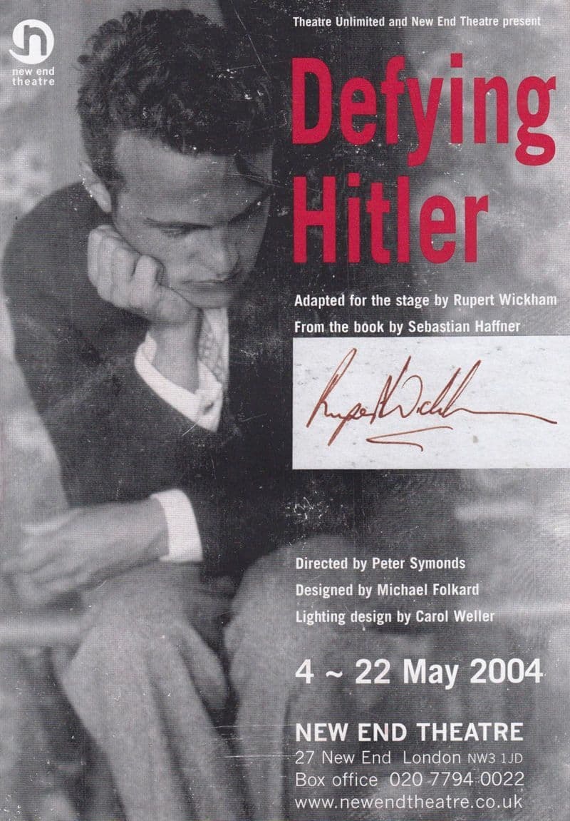 Defying Hitler Rupert Wickham WW2 by Sebastian Symonds Hand Signed ...
