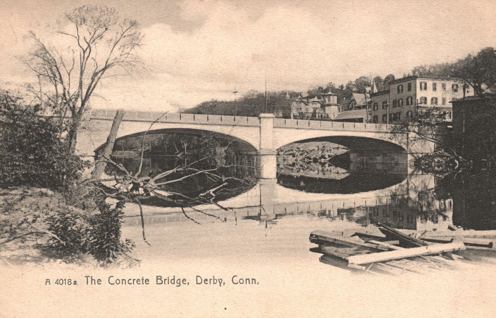 Vintage Postcard 1900's Be The Concrete Bridge Derby Connecticut CT ...