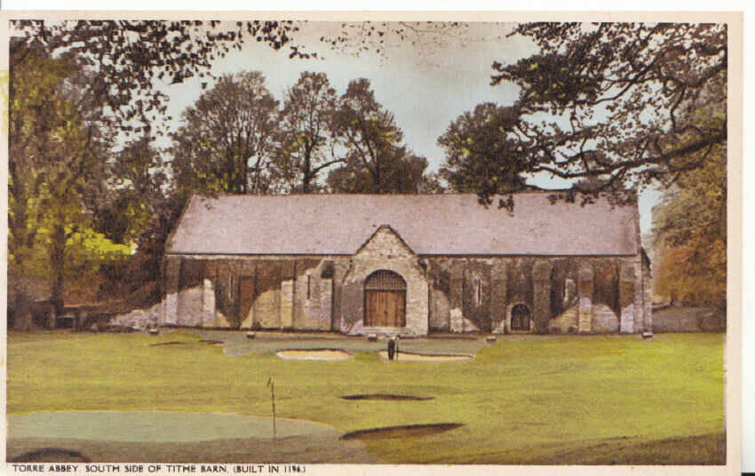 Devon Postcard - Torre Abbey - South Side of Tithe Barn [Built in 1196 ...