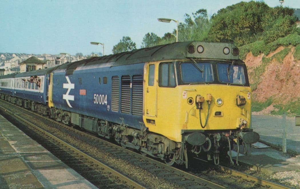 St Vincent 50 Class No 50004 Train at Newton Abbot 1982 Postcard ...