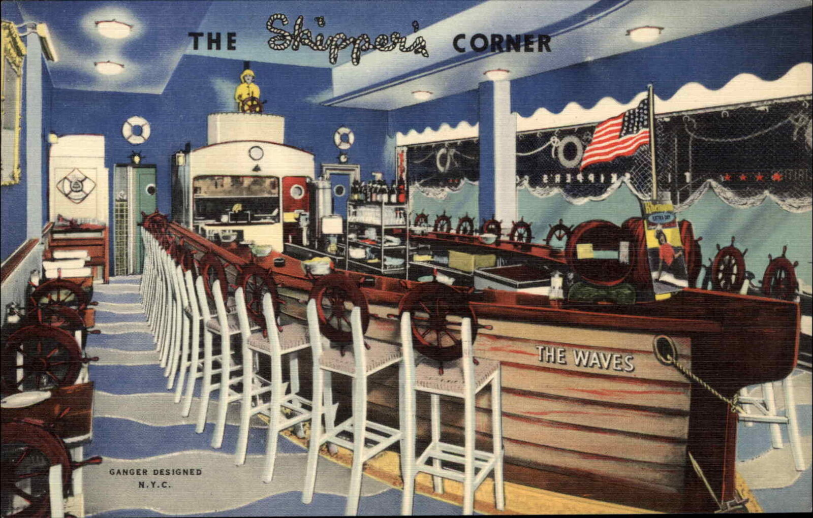 New York City NYC NY Skipper's Corner Seafood Restaurant Nautical Linen ...
