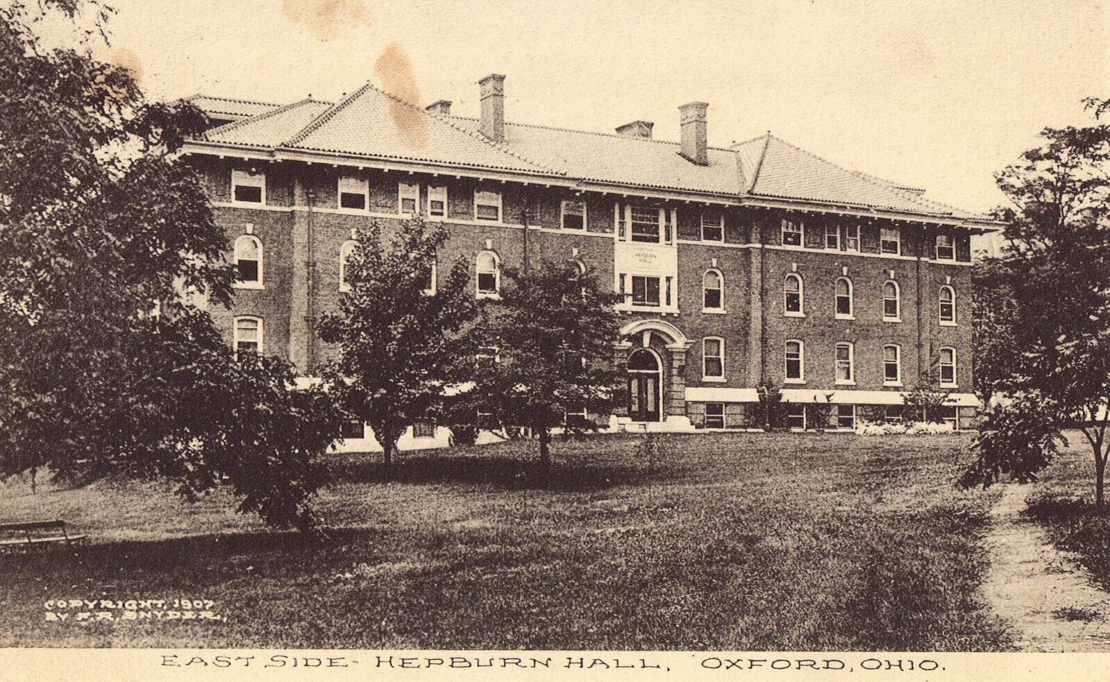 East Side, Hepburn Hall - Oxford, Ohio postcard | Europe - United ...
