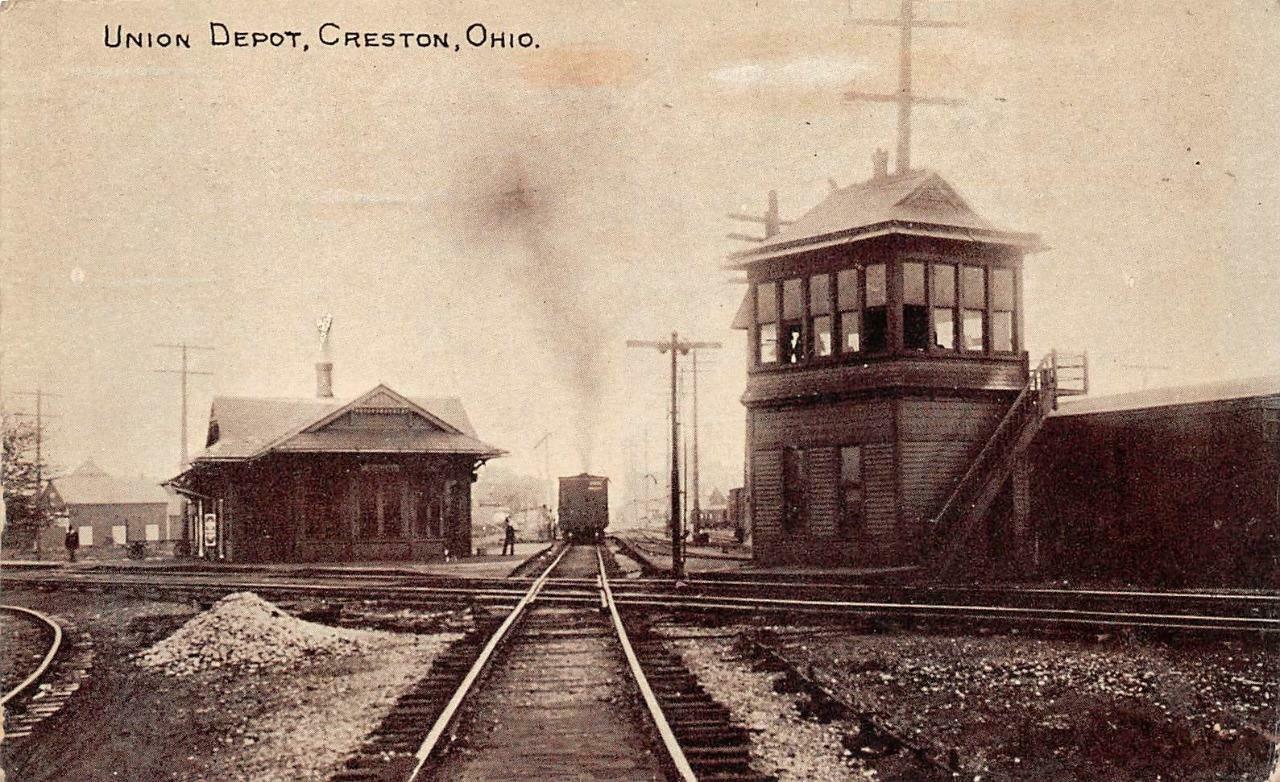 Union Train Depot Creston Ohio Postcard (C. 1910) | United States ...