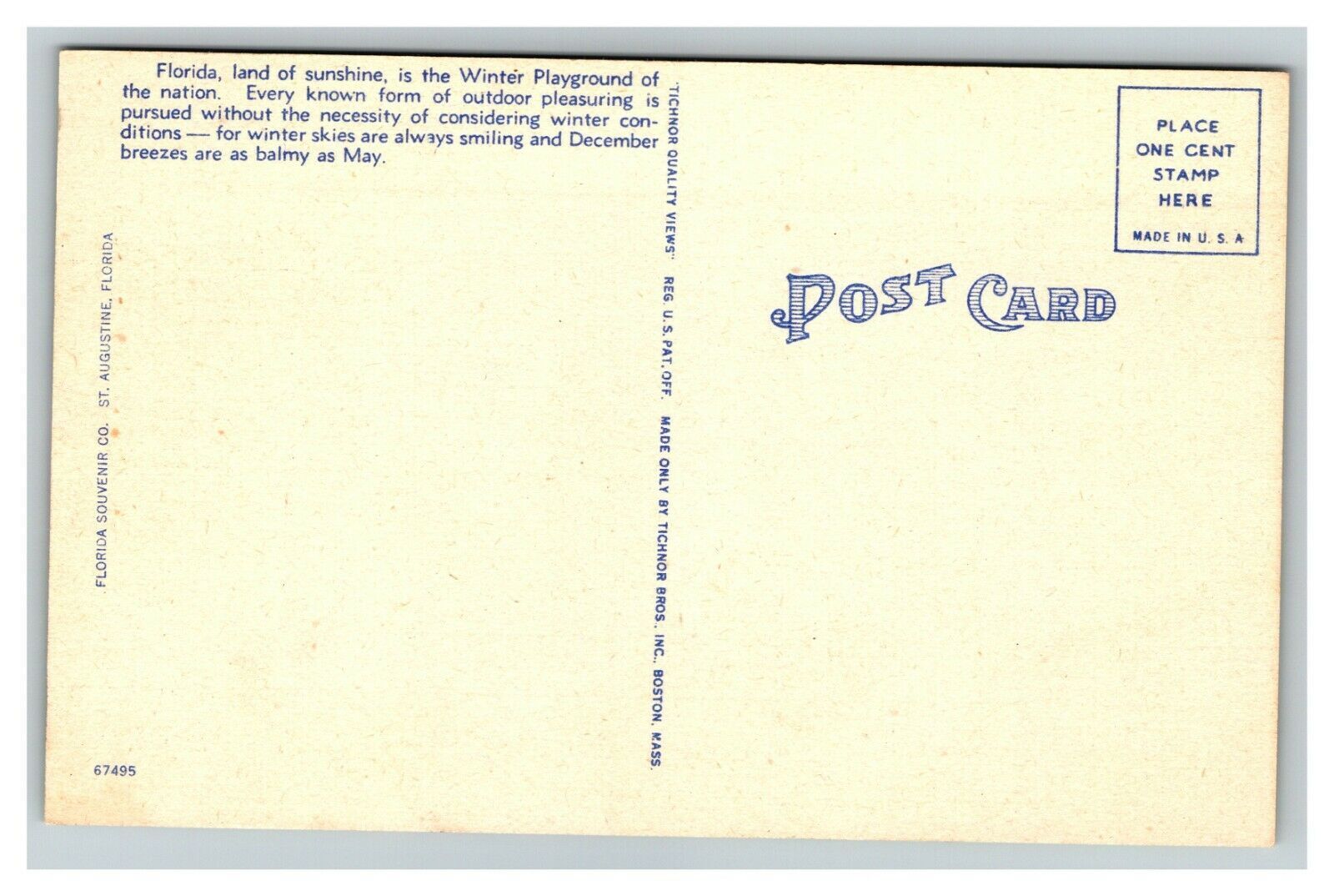 Vintage 1940's Comic Postcard Fountain of Youth St. Augustine Florida ...