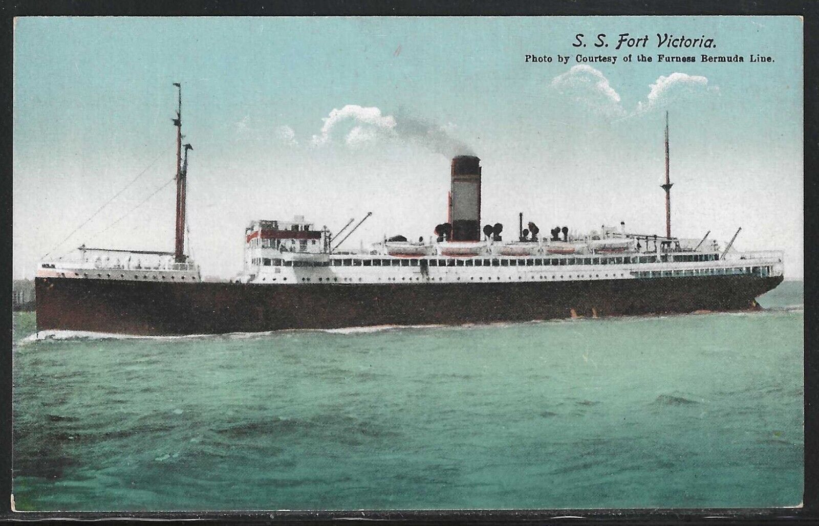 S.S. Fort Victoria, Furness Bermuda Line, Early Postcard, Unused ...