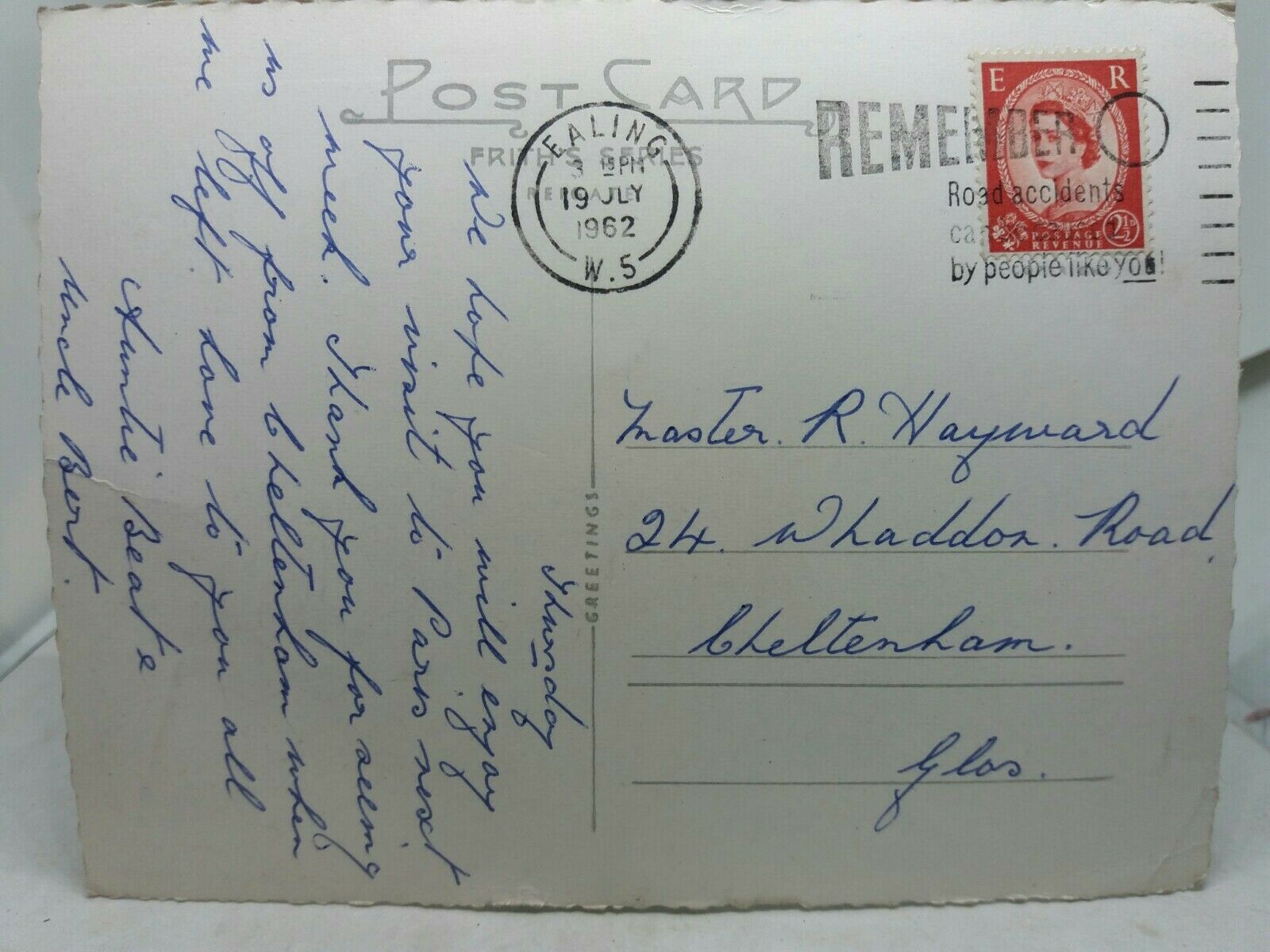 Vintage Friths Rp Postcard Ealing Public Library and Walpole Park ...