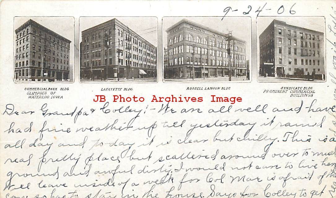 IA, Waterloo, Iowa, Multi-Views Of Buildings, Commercial Bank Bldg ...
