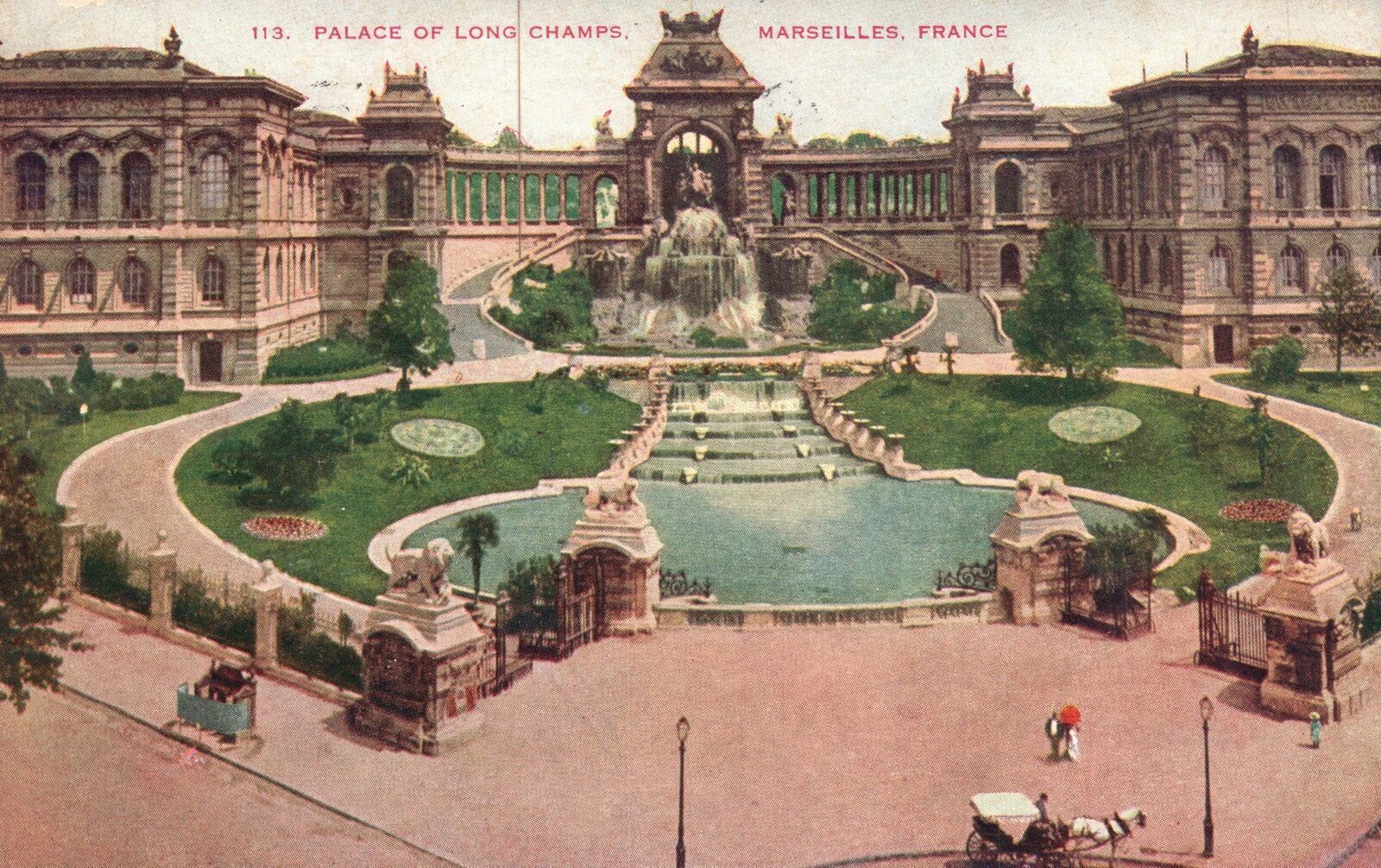 Vintage Postcard 1910's Palace Of Long Champs Gardens Building ...
