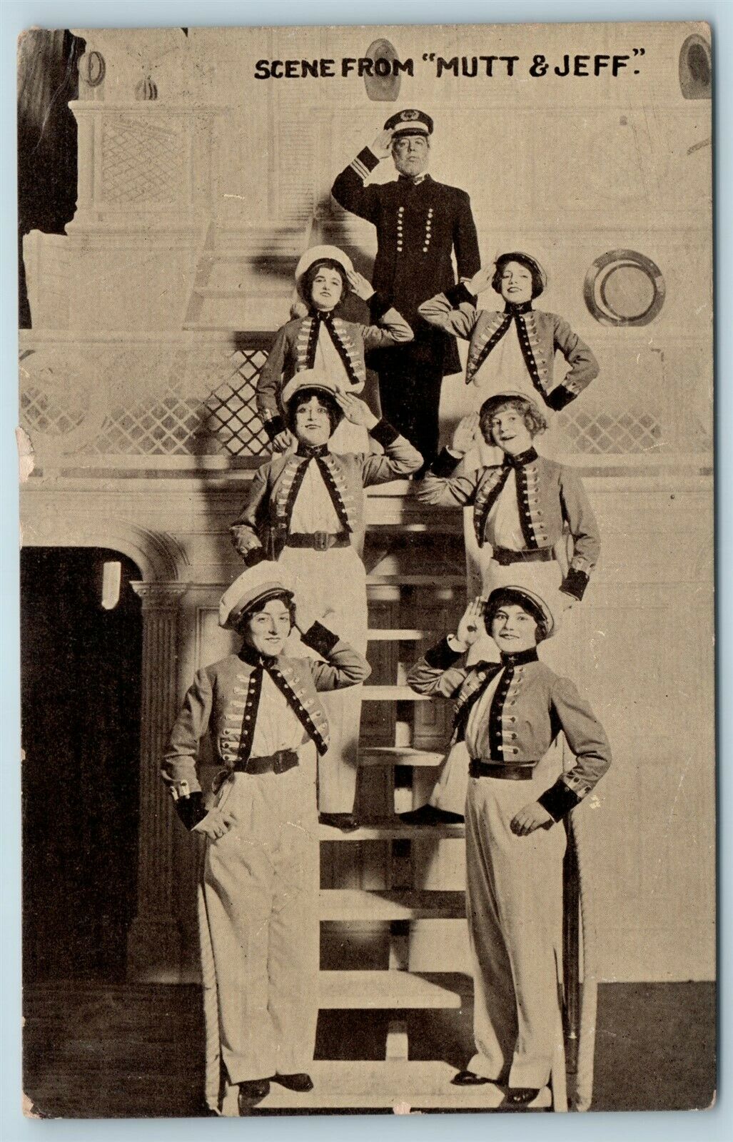 Postcard Play Theatre A Scene From Mutt & Jeff Cartoon Real Life Stage ...