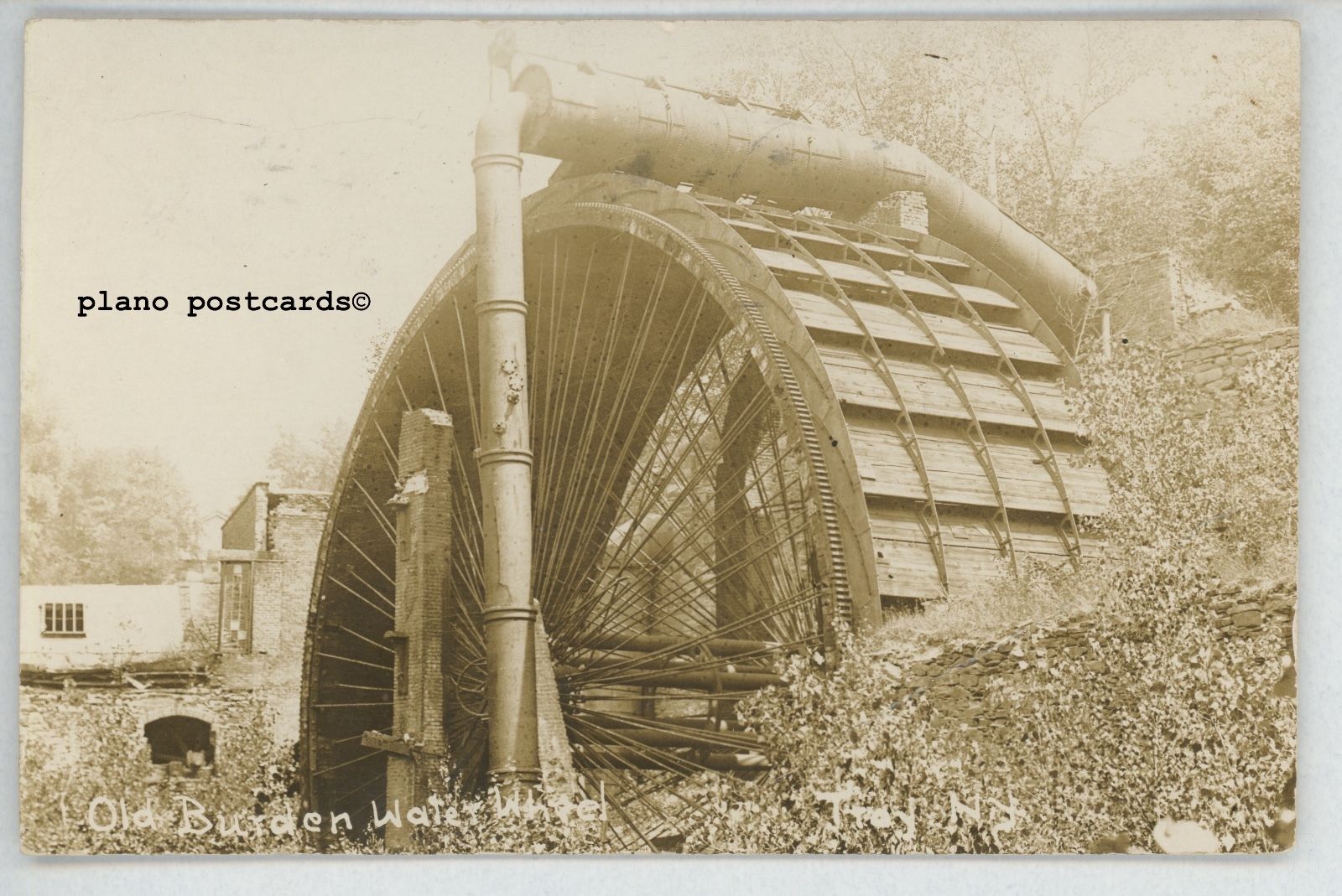 Troy, NY "Old Burden Water Wheel" Rppc Postcard | United States - New ...