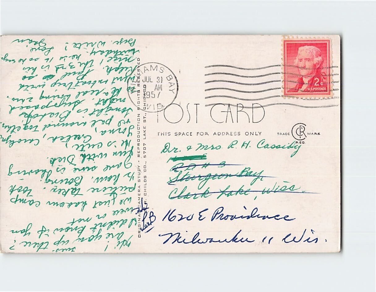 Postcard The Cross On Vesper Hill, Conference Point Camp On Lake Geneva ...