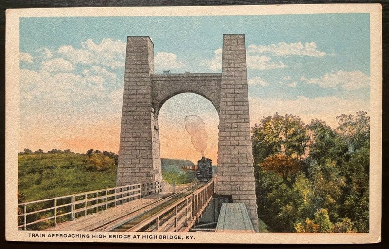 Vintage Postcard 1914 Train Approaching High Bridge KY | United States ...
