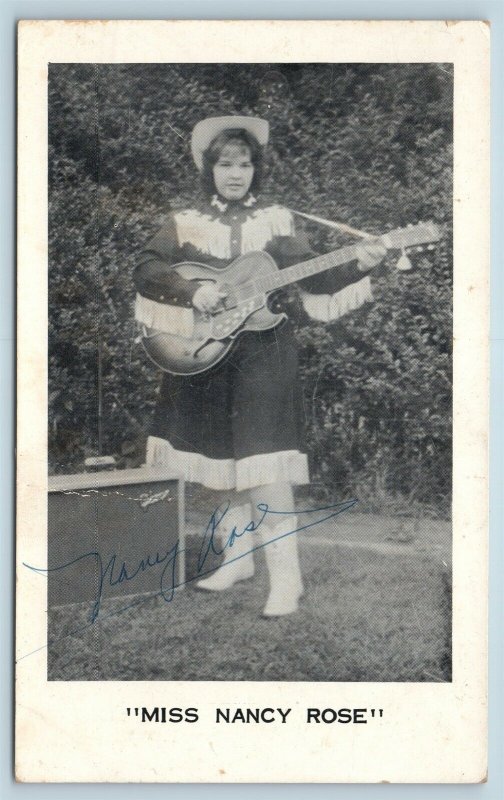 Postcard Miss Nancy Rose Country Singer Guitar Performer c1950s ...