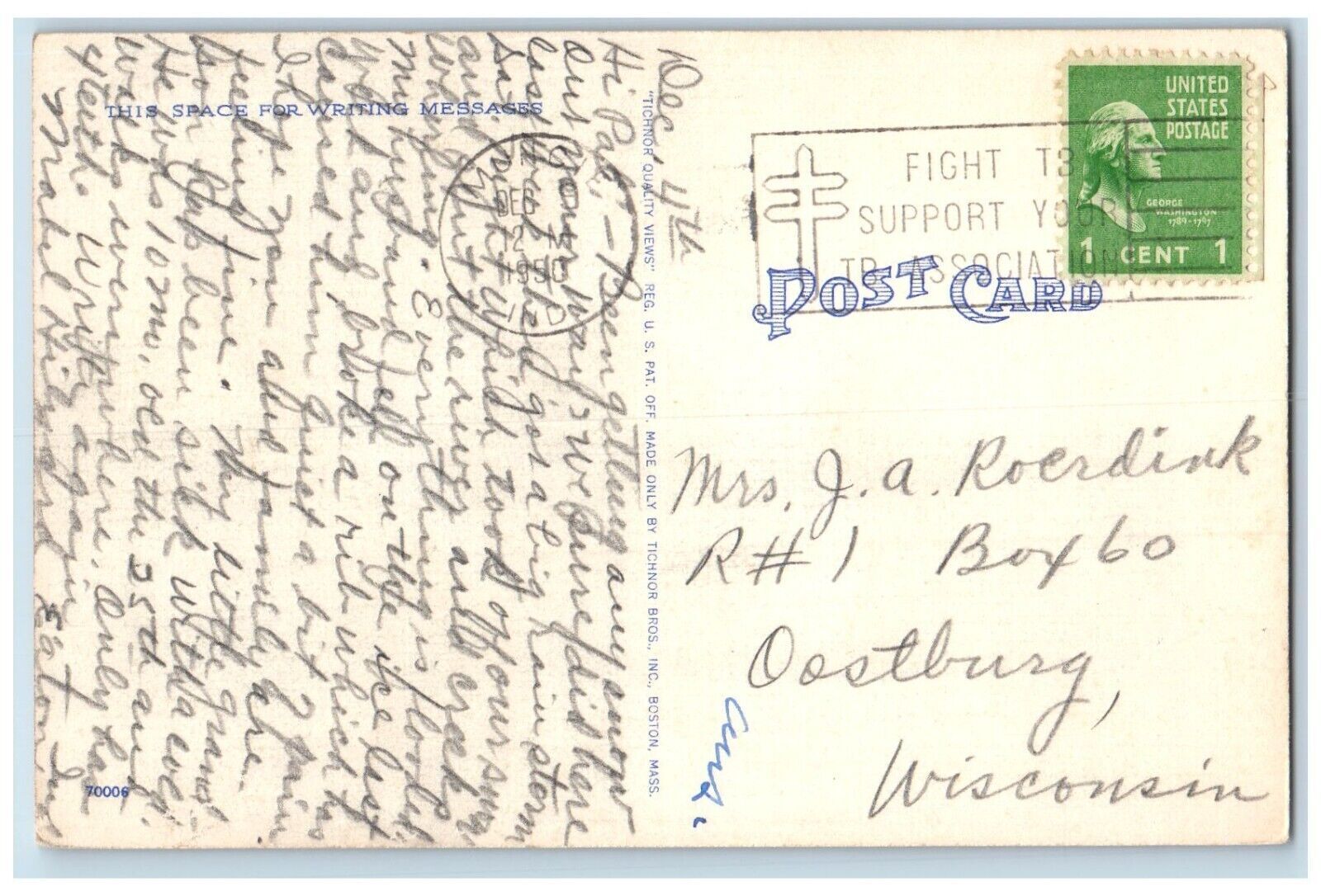 Eaton Indiana IN Postcard Greetings View Of Curve Road And Trees 1950 ...