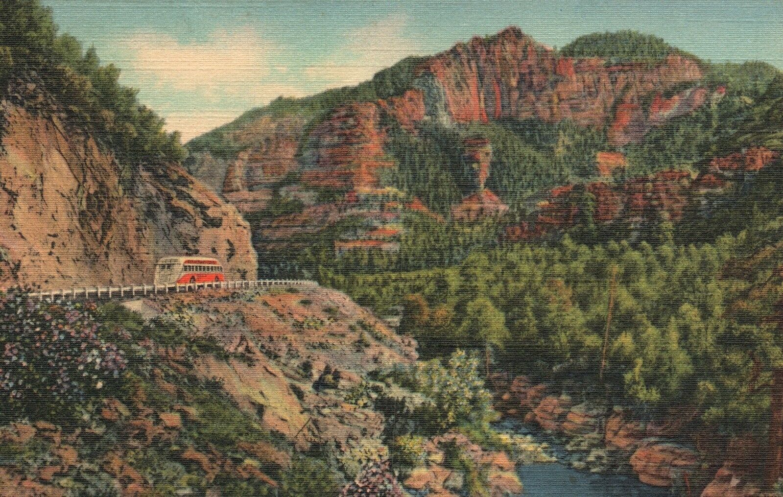 Vintage Postcard 1948 Oak Creek Canyon Arizona South of Flagstaff ...