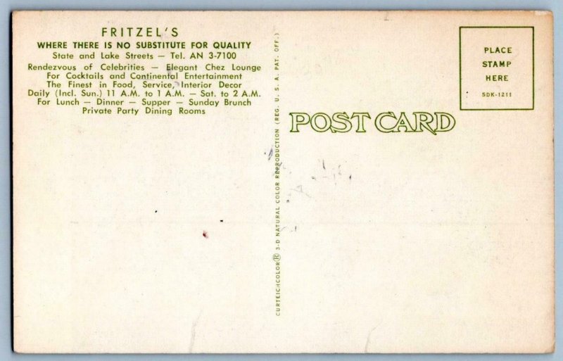 Fritzel's Chicago's Famous Restaurant*Interior Shots*Rendezvous of ...