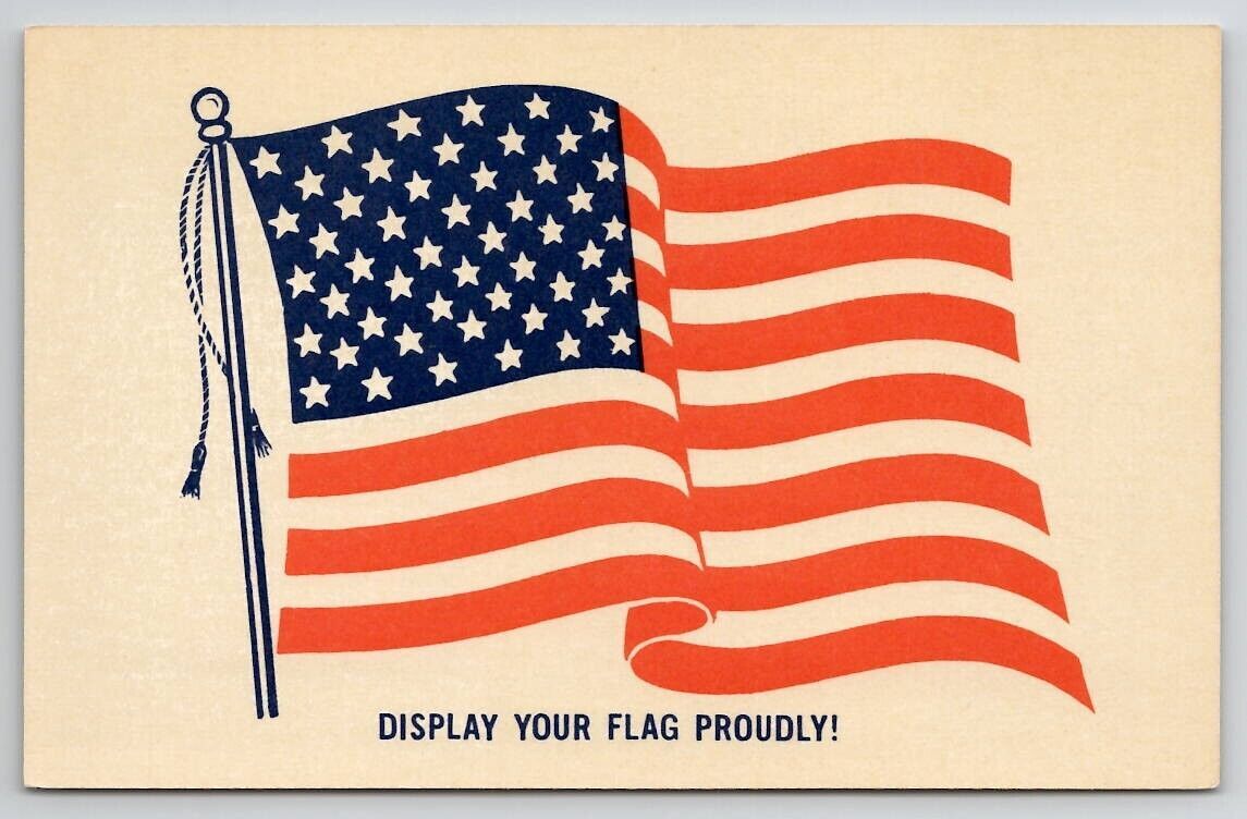 American Flag 1969 Display Your Flag Proudly Postcard J29 | Other ...