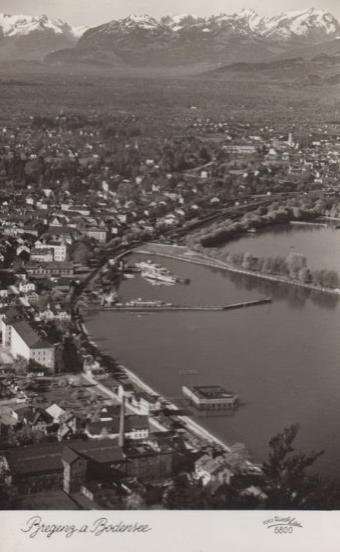 Bregenz A Bodensee Austria Aerial Real Photo Birds Eye Vintage Austrian ...