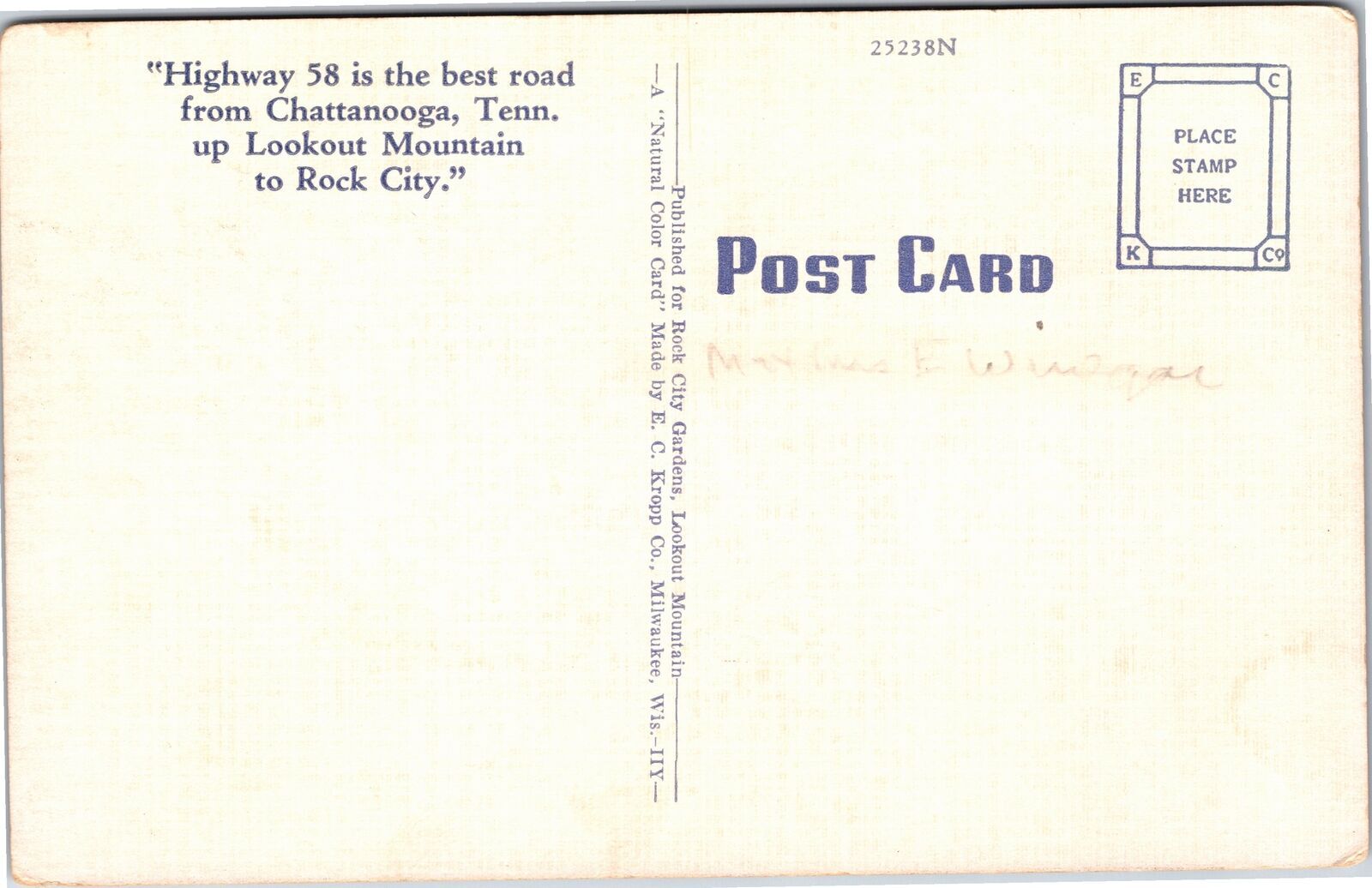 Vintage Postcard "Fat Man's Squeeze" Between the Rocks at Rock City ...