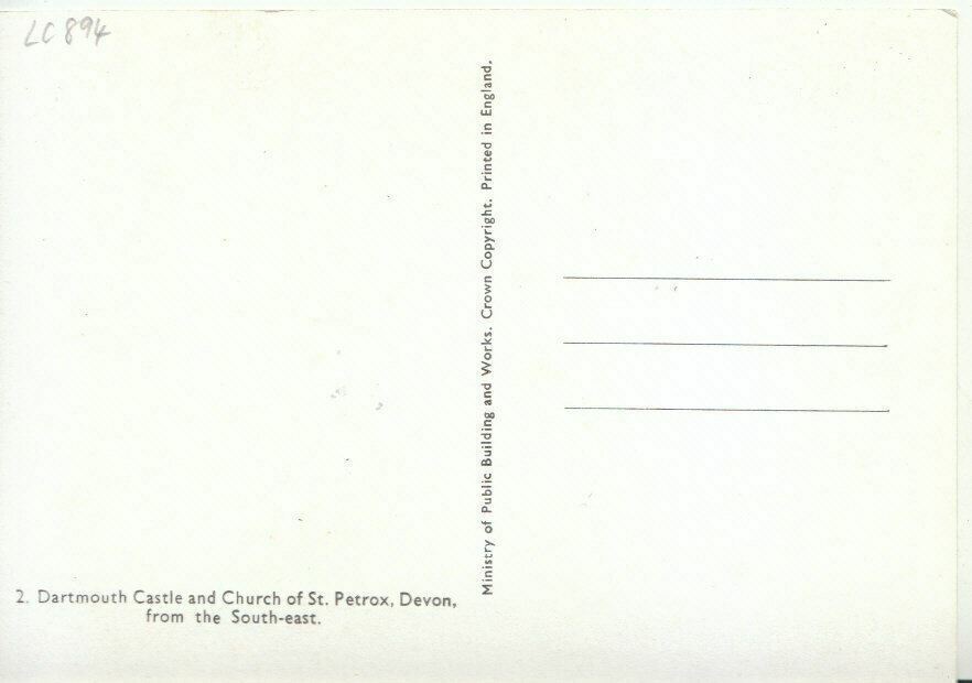 Devon Postcard - Dartmouth Castle and Church of St Petrox from S.E ...