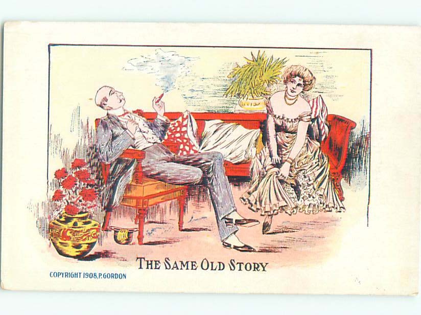 Pre-Linen Risque SEXY GIRL WITH OLD RICH BALD MAN AB6233 | Topics ...