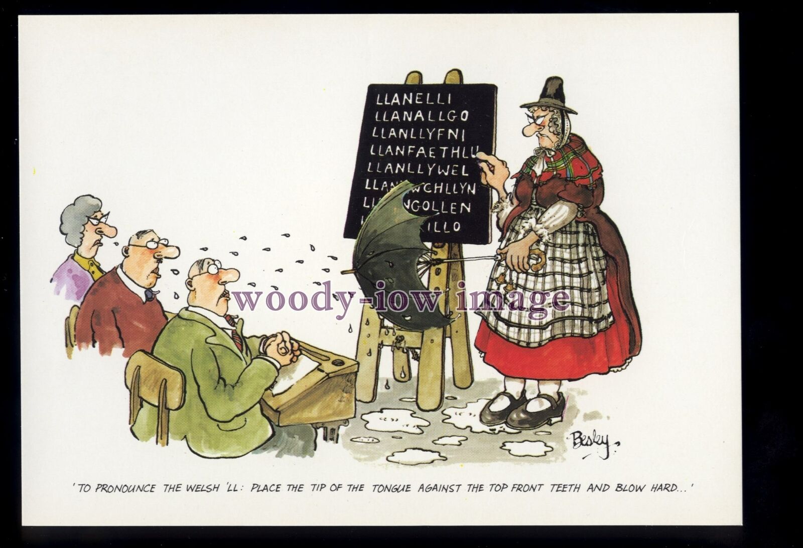 BES132 - Teaching the Tourists to speak Welsh!! - comic postcard by ...