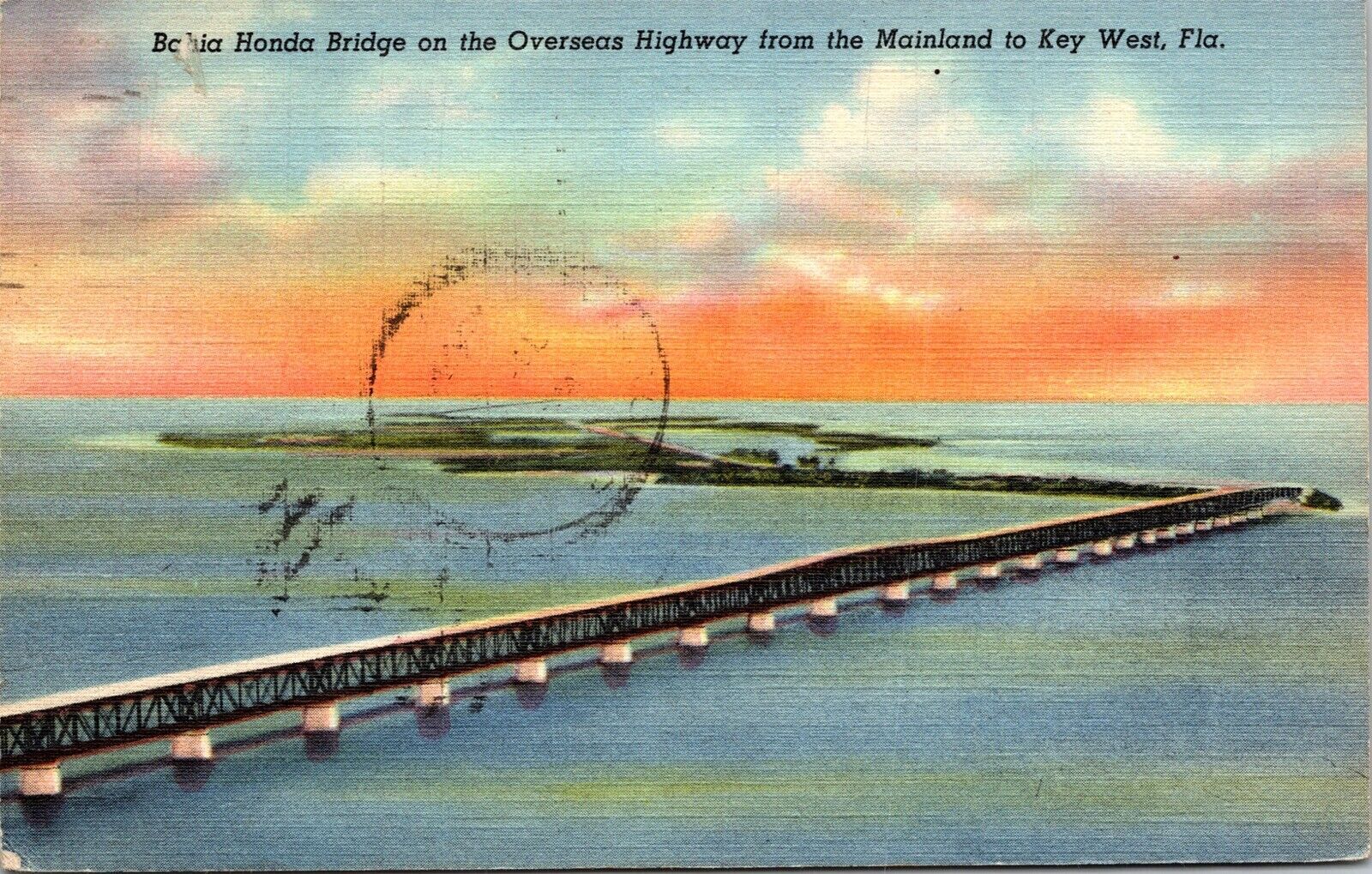 Honda Bridge Overeas Highway Mainland Key West Florida Fl Linen Wob Pm ...