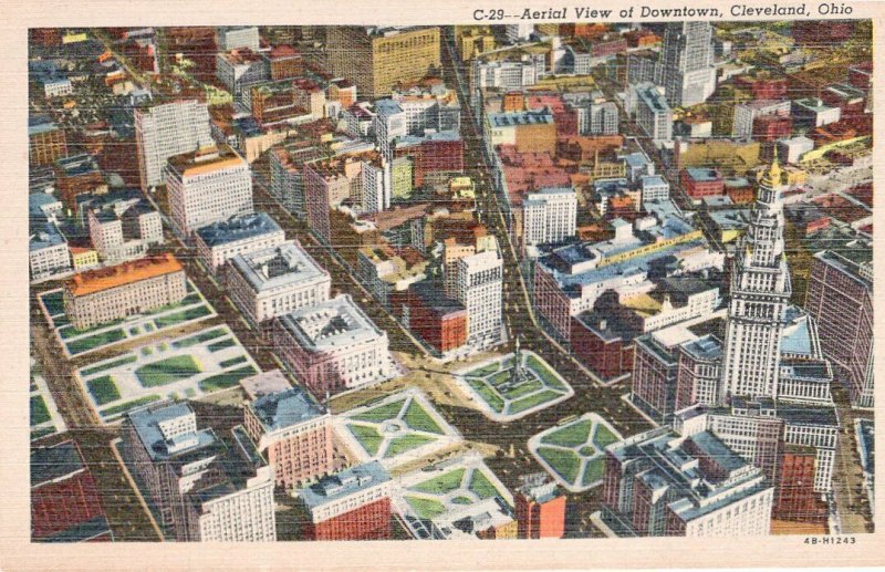 Aerial View of Cleveland Ohio Birds Eye View Vintage Postcard | United ...