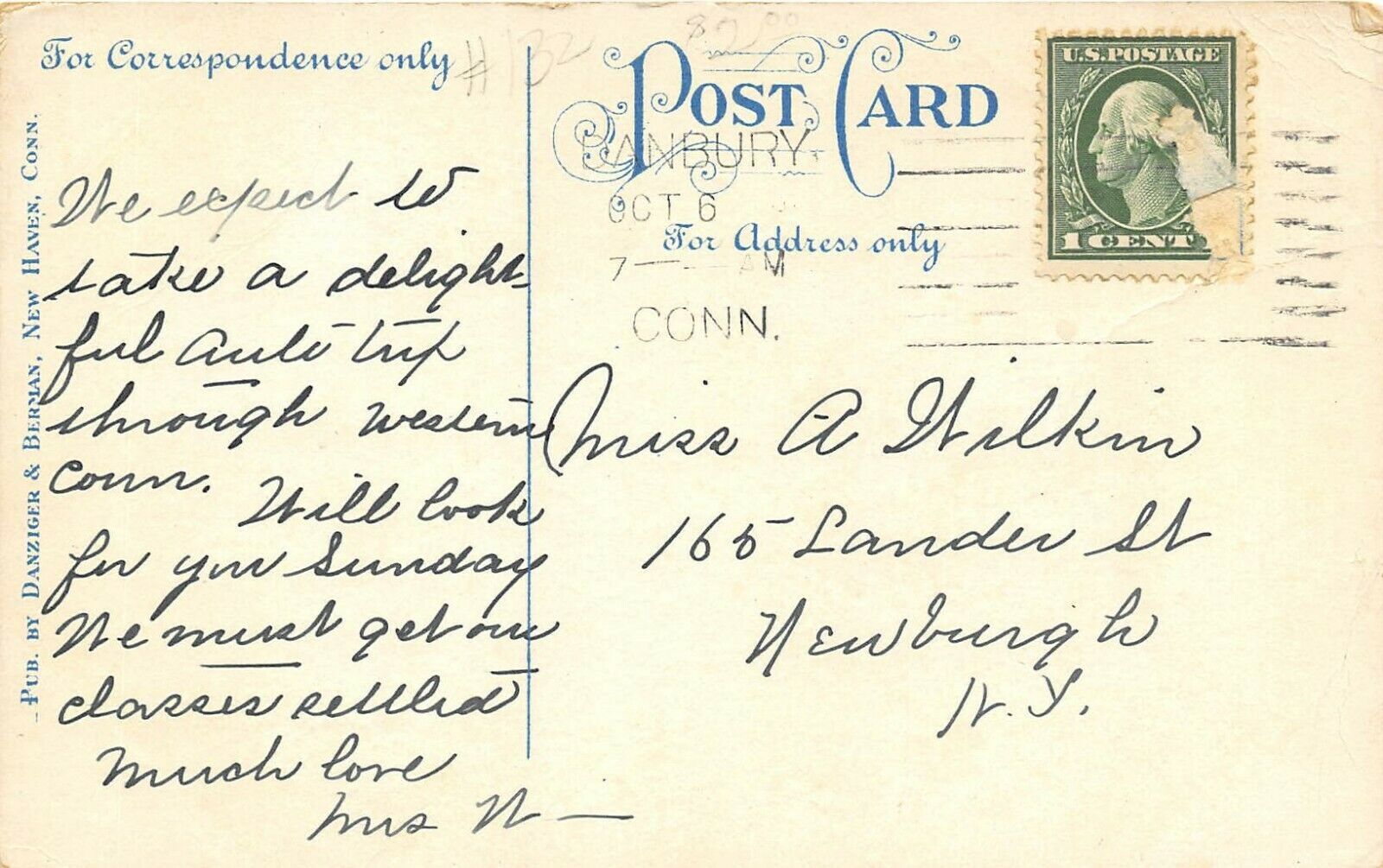 Danbury Connecticut 1910 Postcard The Hayt Residence A Celebrated ...