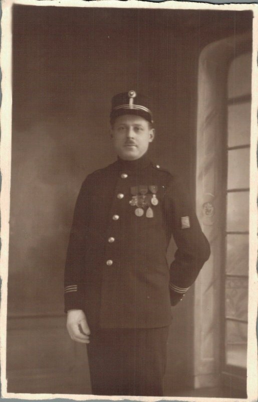 French Soldier Sergeant Portrait WW1 Military Real Photo Postcard 07.30 ...